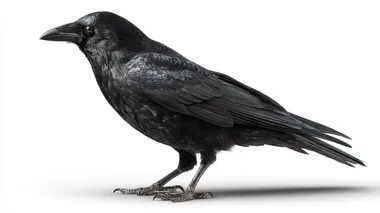 Realistic black crow side profile on white background - most downloaded ...