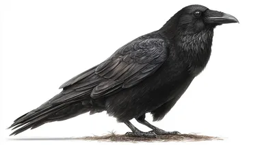 Realistic black crow side profile on white background - most downloaded ...