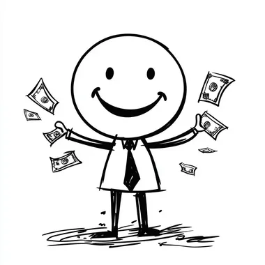 Free: Talented Young Businessman Stick Figure with Money on White ...