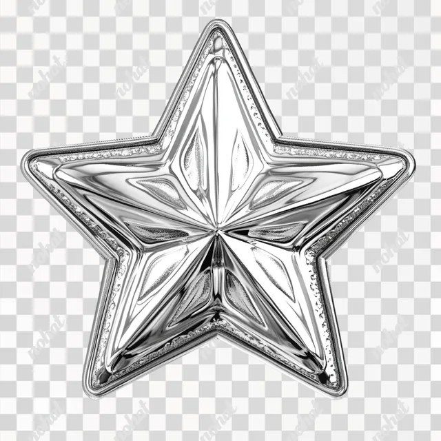 Free: 3D Silver Star Icon: Monochrome Chrome Design - nohat.cc