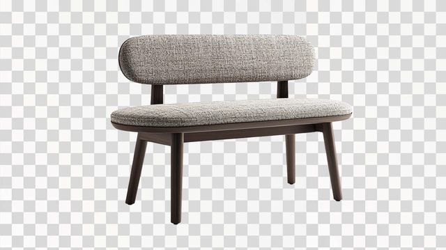 Free: a modern dining bench in dark oak wood a backrest and fabric ...