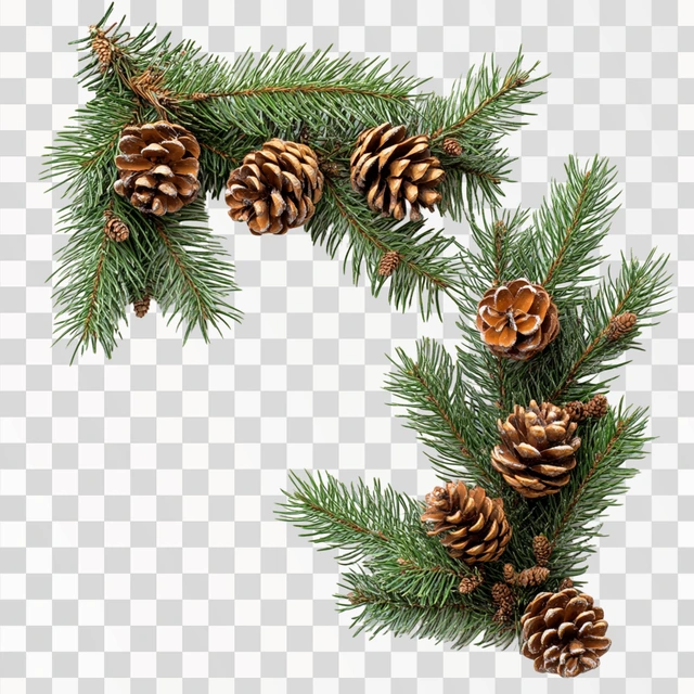 Free: a super realistic flat lay of christmas tree pine branches a ...