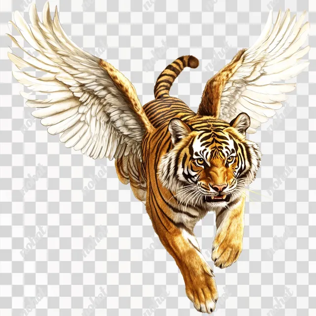 Free: a tiger with wings flying through the air - nohat.cc