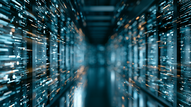 Free: Abstract Glowing Data Streams in a Modern Server Room - nohat.cc