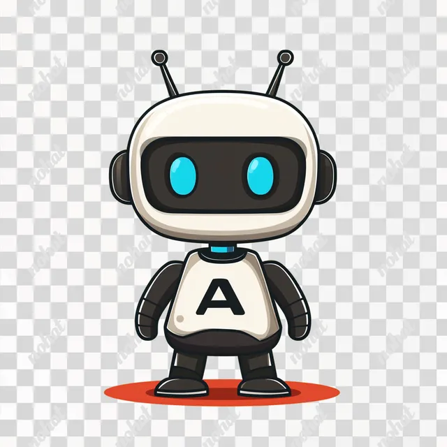 Free: Adorable AI Robot with Blue Eyes, Front View PNG for Logo Design ...