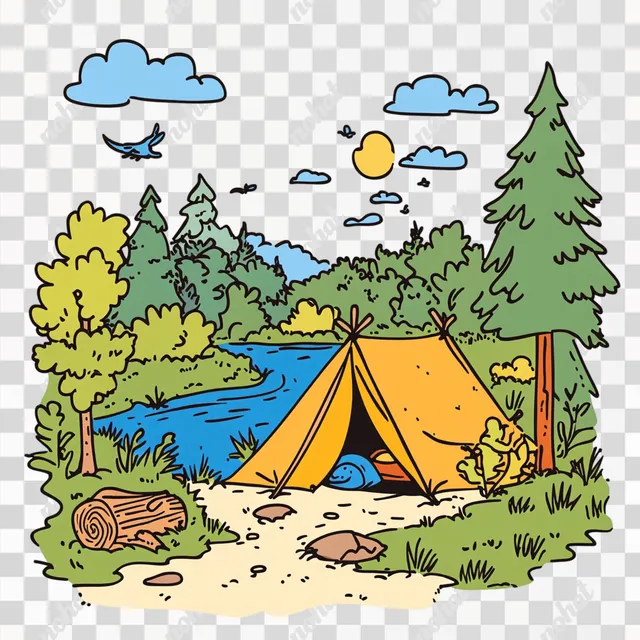 Free: Adventure Awaits: A Colorful Camping Scene! - nohat.cc
