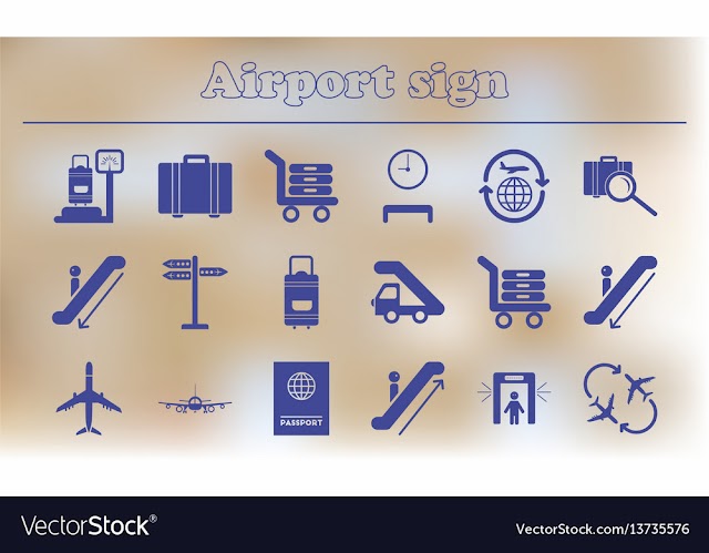 Free: Airport icons collection of airport signs travel vector image ...