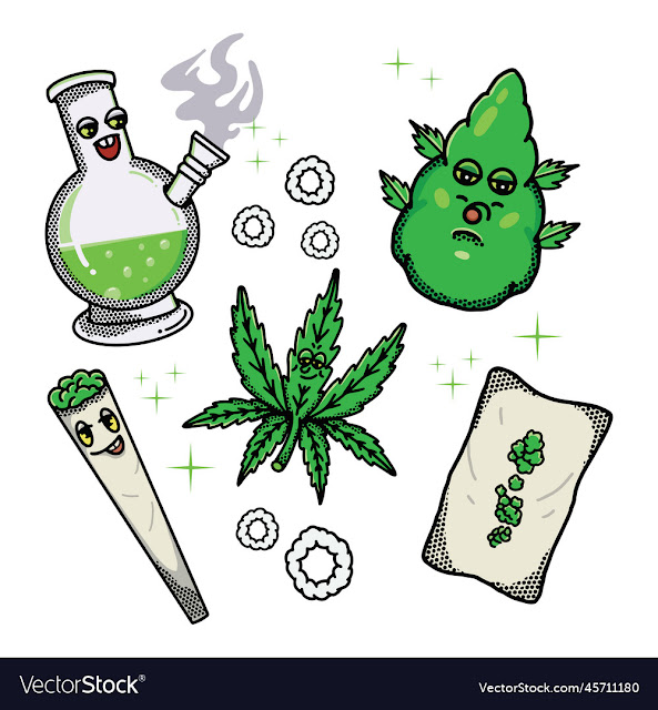 Free: cannabis set cartoon - nohat.cc