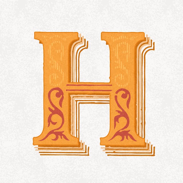 Free: Capital letter H vintage typography style | Free stock vector ...