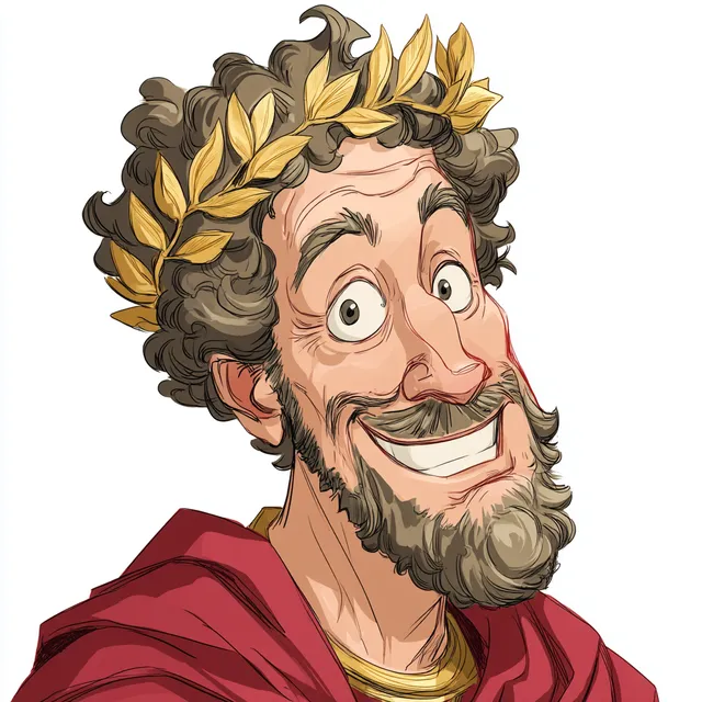 Free: Cartoon Character of Marcus Aurelius with a Smile - nohat.cc