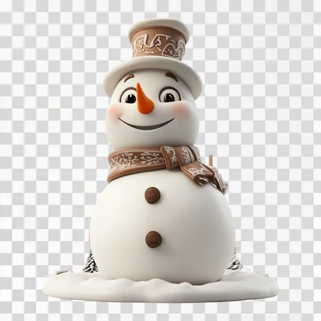 Free: Charming Pixar-Style Snowman 3D Render on White - nohat.cc
