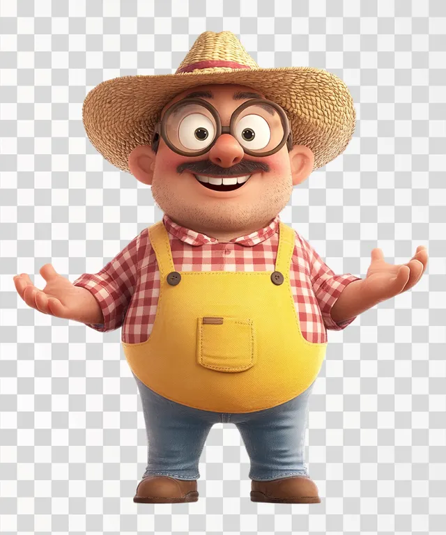 Free: Cheerful Cartoon Farmer: Fun and Playful Character Design - nohat.cc