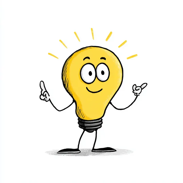 Free: Cheerful Cartoon Light Bulb with Animated Expression - nohat.cc