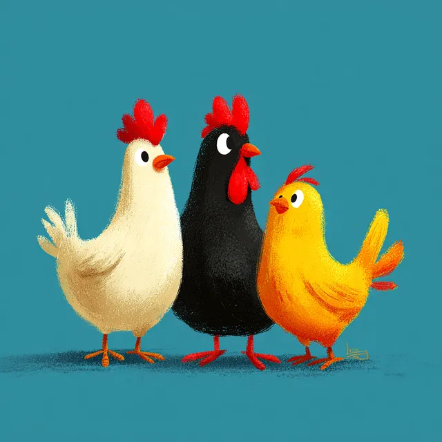 Free: Colorful Cartoon Chickens Illustration for Kids - nohat.cc