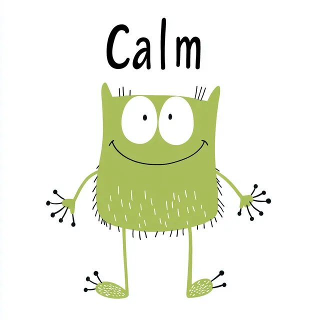 Free: Cute Calm Green Cartoon Monster Illustration - nohat.cc