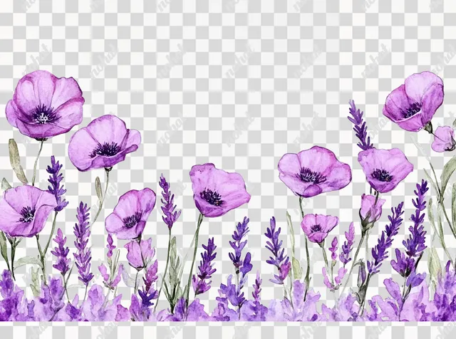 Free: Delicate Purple Flower Watercolor Clip Art - nohat.cc
