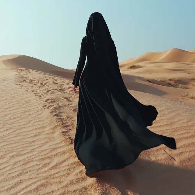 Free: Desert Silhouette: An Arab Woman in Minimalist Elegance - nohat.cc