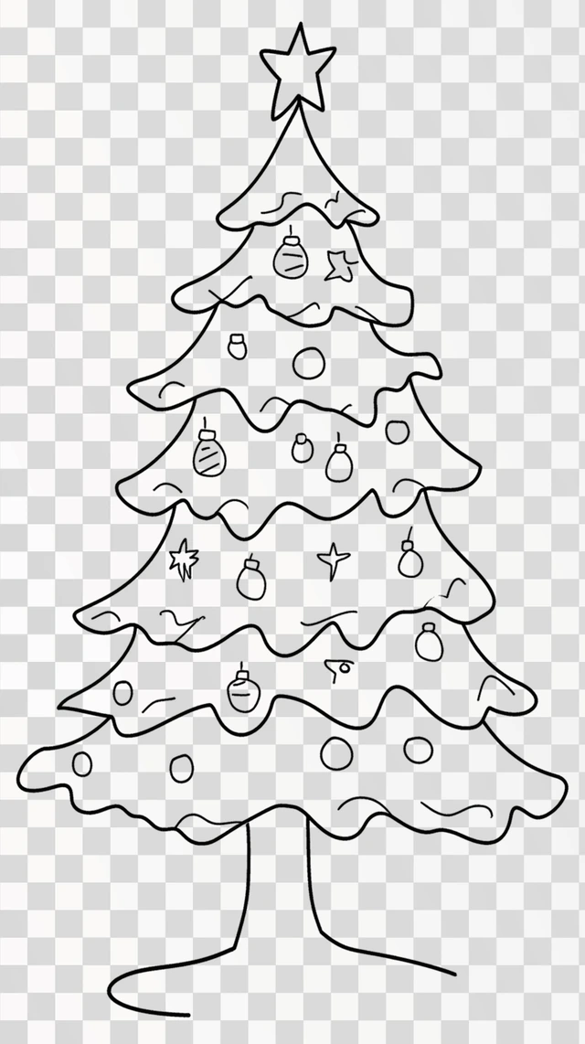 Free: Drawing Christmas tree Sketch, png image, isolated - nohat.cc