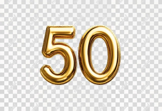 Free: Elegant Golden Number 50 in High Detail - nohat.cc