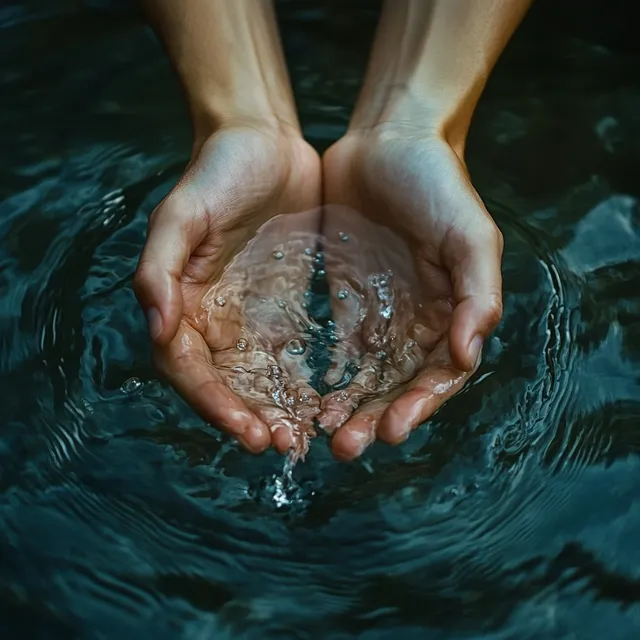 Free: Embracing Water: A Close-Up of Two Hands - nohat.cc
