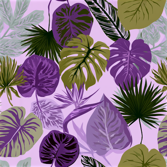 Free: Exotic Tropical Leaf Pattern - nohat.cc
