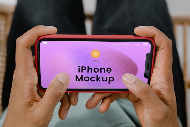 Free: Free Horizontal iPhone Screen Mockup - nohat.cc