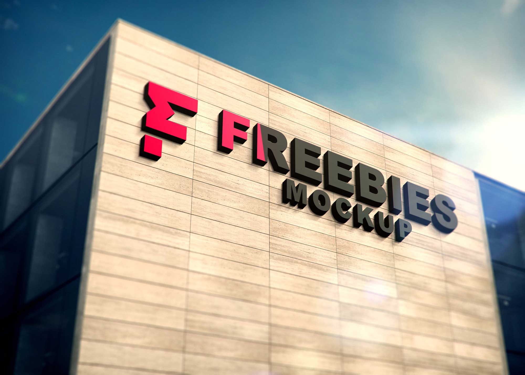 Free: Freebies Building 3D Logo Mockup - Freebies Mockup - nohat.cc