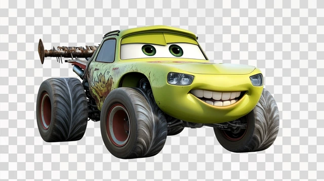 Free: green mcqueen mater pixar cartoon car isolated on white back ...
