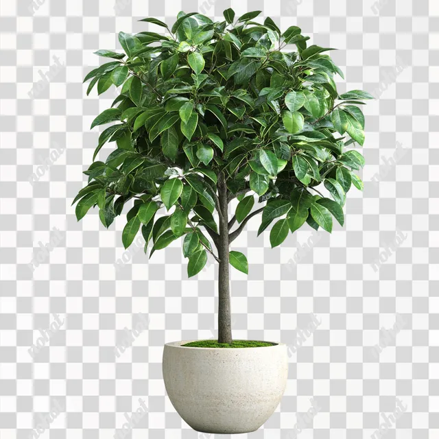 Free: Growing Big Tree Plant in Pot - PNG Image - nohat.cc