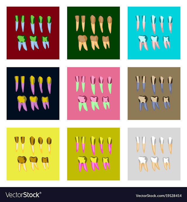 Free: Icons set in flat style tooth vector image - nohat.cc