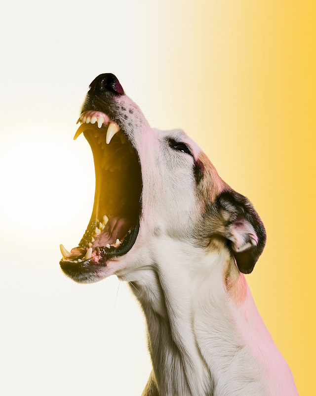 Free: Intense Barzo Dog Yawning in Vibrant Light - nohat.cc