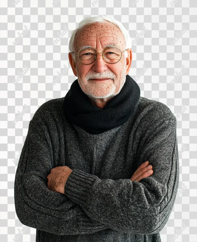 Free: Joyful Moments: A Grandfather’s Smile Captured in Studio Portrait ...