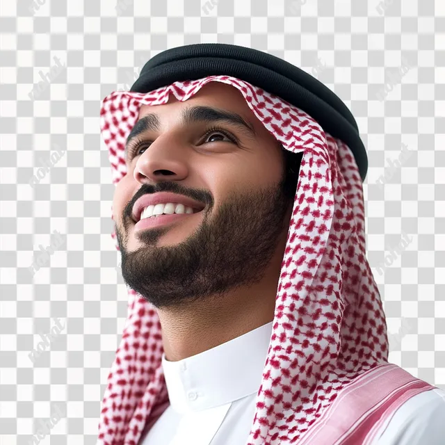Free: Joyful Saudi Man Smiling in Side Profile - nohat.cc
