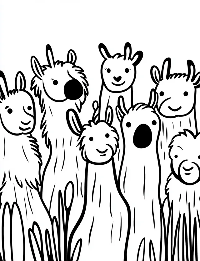 Free: Llamas in the Andes Coloring Page for Kids - Cartoon Style, Easy ...