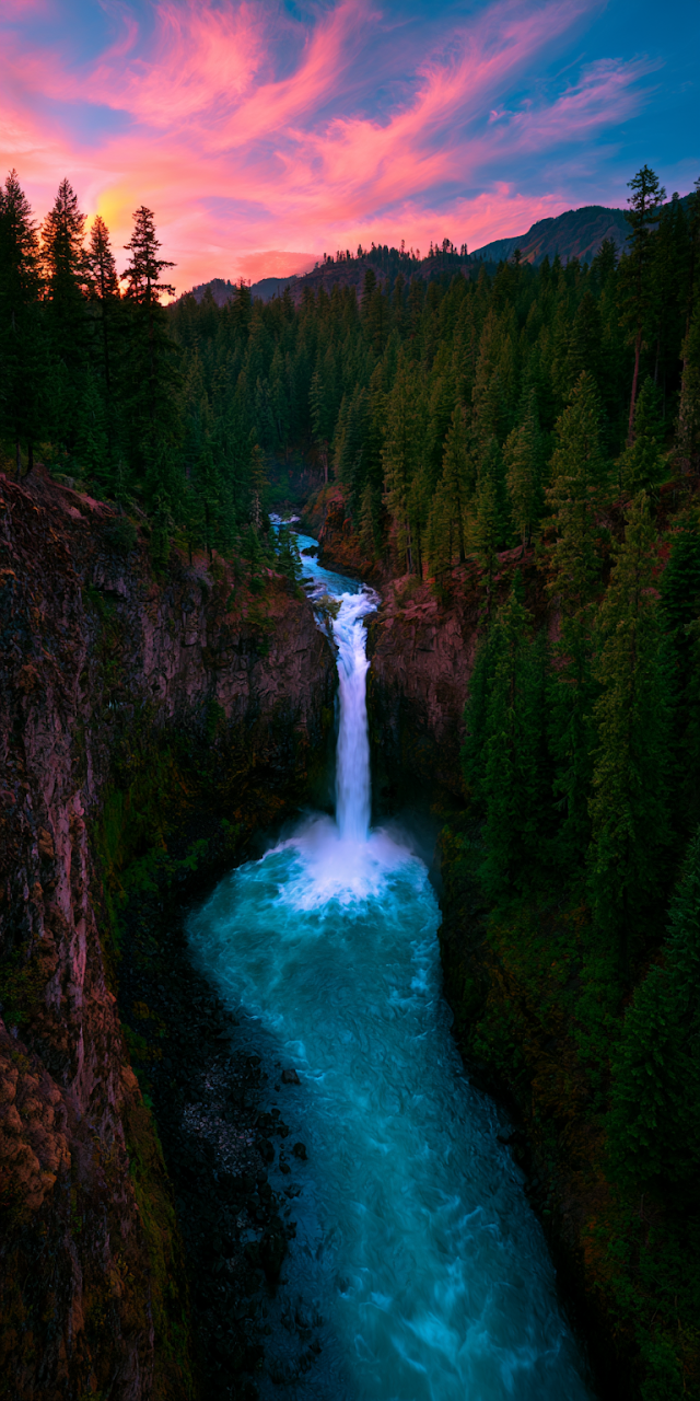 Free: Majestic Waterfall Cascading into Turquoise River - nohat.cc