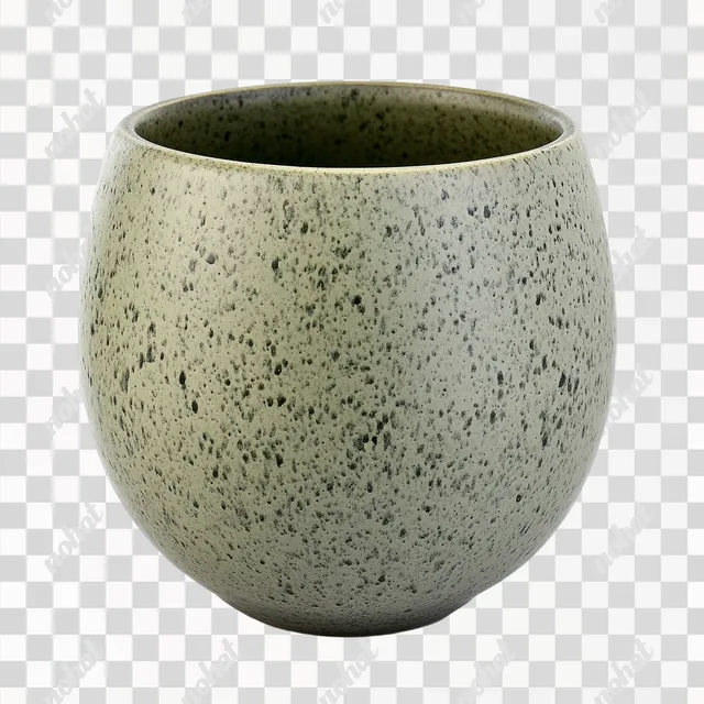 Free: Matte Gray Speckled Flower Pot with Rounded Edges - nohat.cc