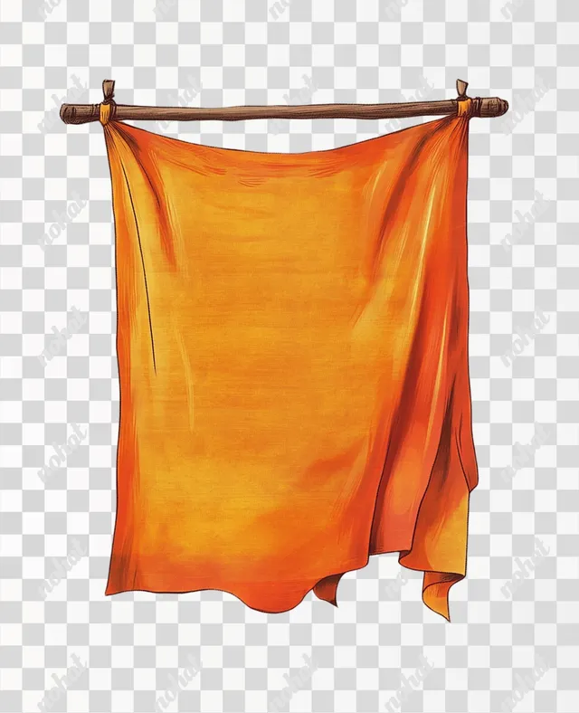 Free: Medieval Fantasy: Orange Canvas Flag Unfurled - nohat.cc