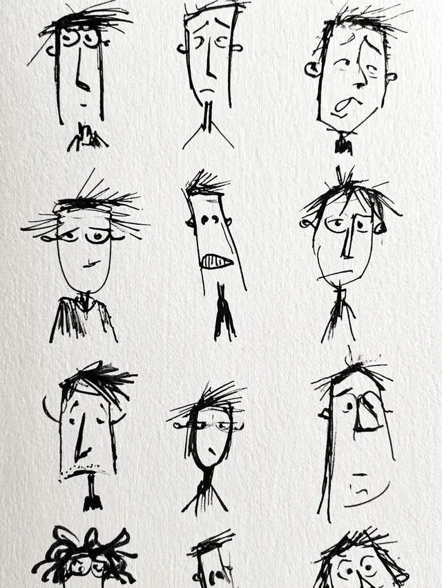 Free: Minimalist Doodle Expressions of Stick Figures - nohat.cc