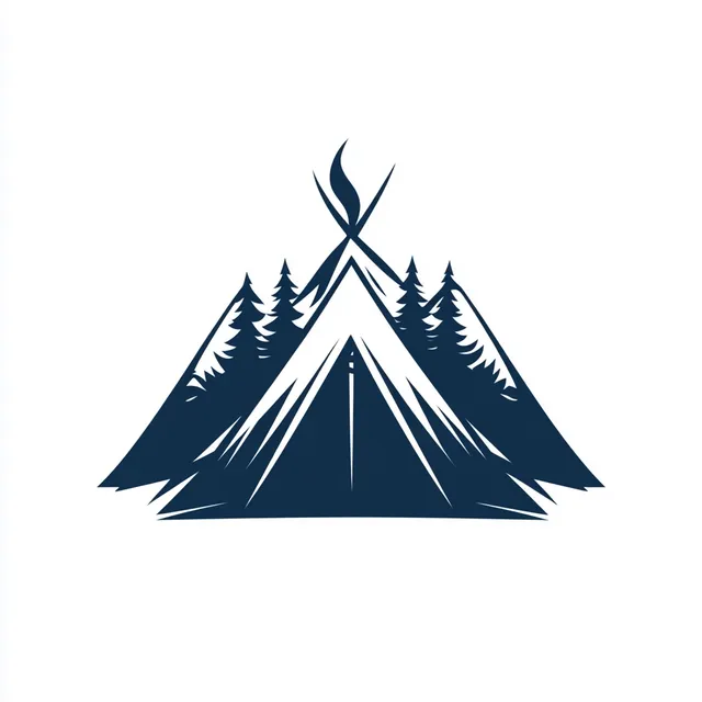 Free: Minimalist One-Color Tent Logo Design - nohat.cc