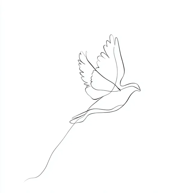 Free: Minimalist One-Line Drawing of a Dove in Flight - nohat.cc