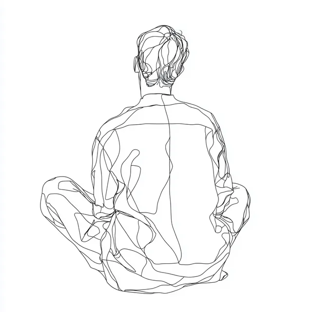 Free: Minimalist Vector Line Drawing of a Seated Person - nohat.cc