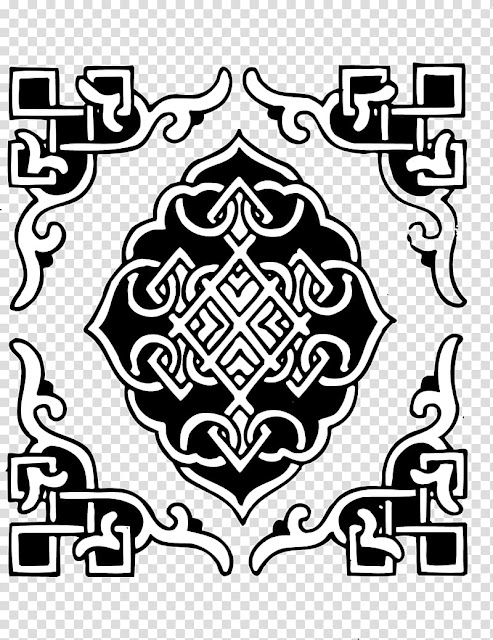 Free: Mongolia Window , Classic black and white pattern decorative ...