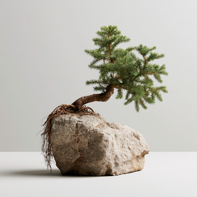 Free: Norfolk Pine on Natural Rock - nohat.cc