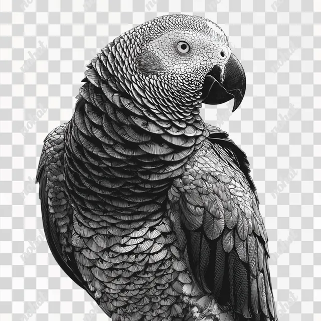 Free: PNG Black and White ASCII African Grey Parrot - nohat.cc