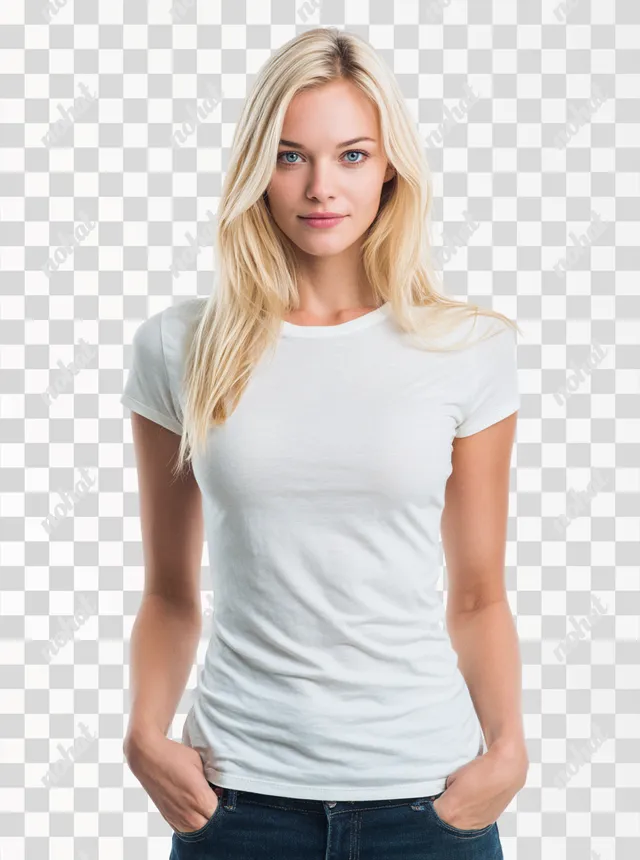 Free: PNG Blonde Female Influencer Full Body Portrait - nohat.cc