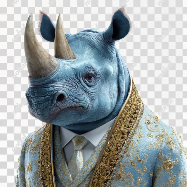 Free: PNG Elegant Blue Rhino at Wedding - nohat.cc