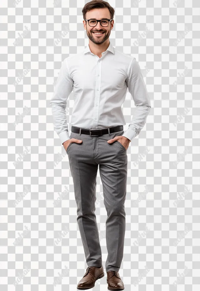 Free: PNG German male employee smiling in business casual attire ...
