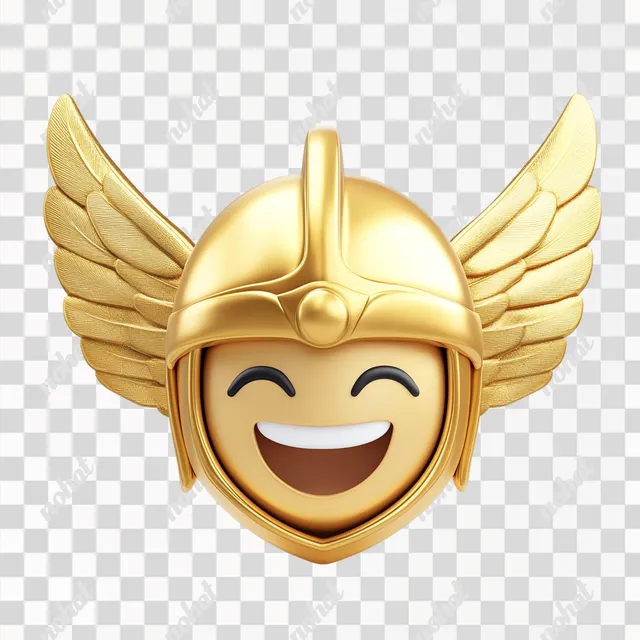 Free: PNG Gold winged helmet emoji of Mercury god smiling, Roman ...