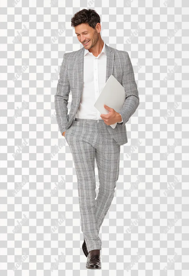 Free: PNG Handsome Millennial Man in Modern Suit with Document Folder ...