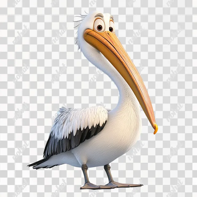 Free: PNG Pelican Illustration with Big Beak, Smiling, Pixar Style ...